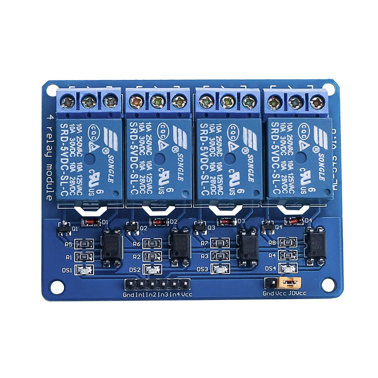 4 Channel relay module (5v) – Captain Electronics